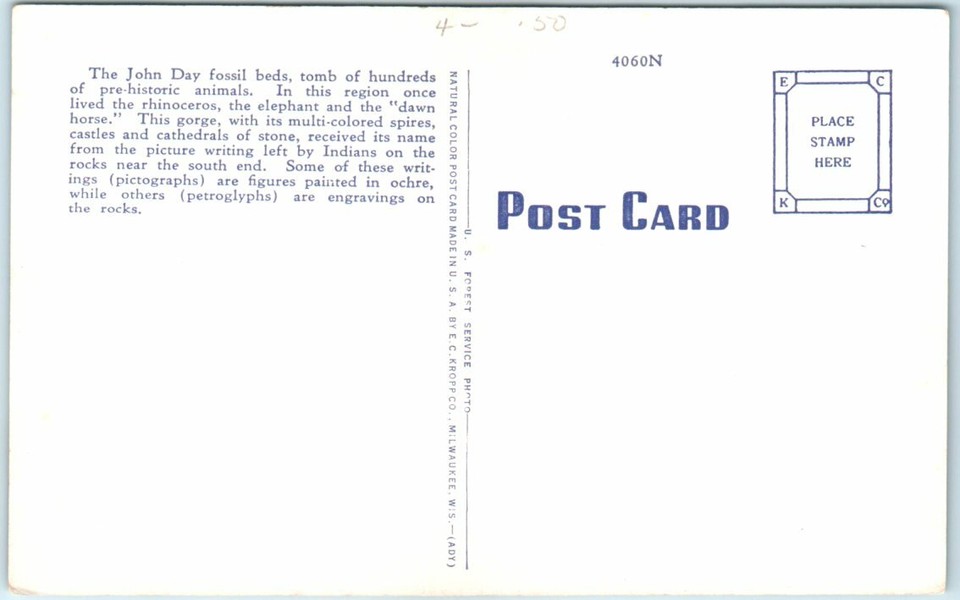 Postcard - Fossil Rocks, John Day Highway - Oregon | eBay