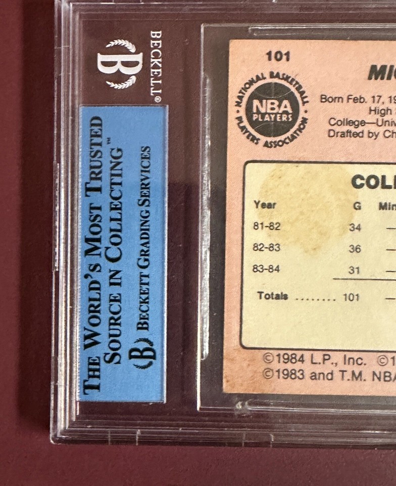 84 85 star michael jordan 101 BGS Authentic Altered | eBay