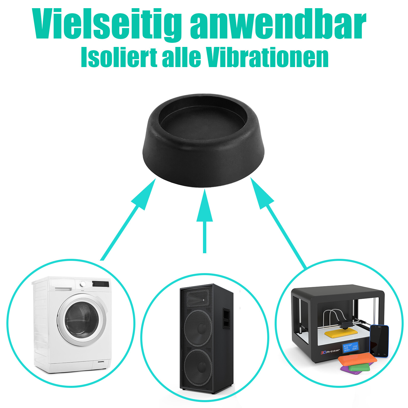 4x Vibrationsdämpfer Waschmaschine