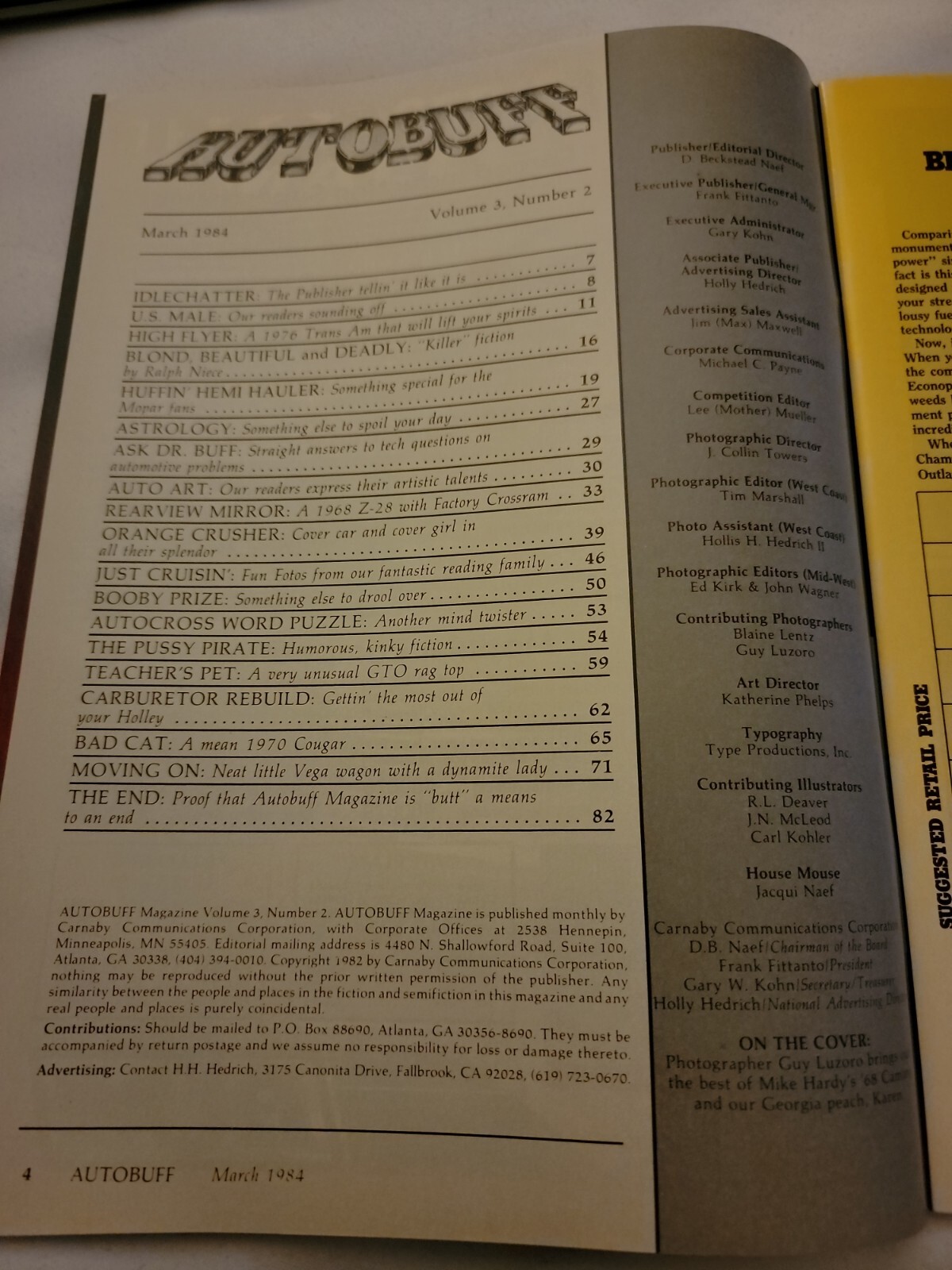 1984 March Auto buff magazine Rebuilding the Holley carburetor (CP301 ...