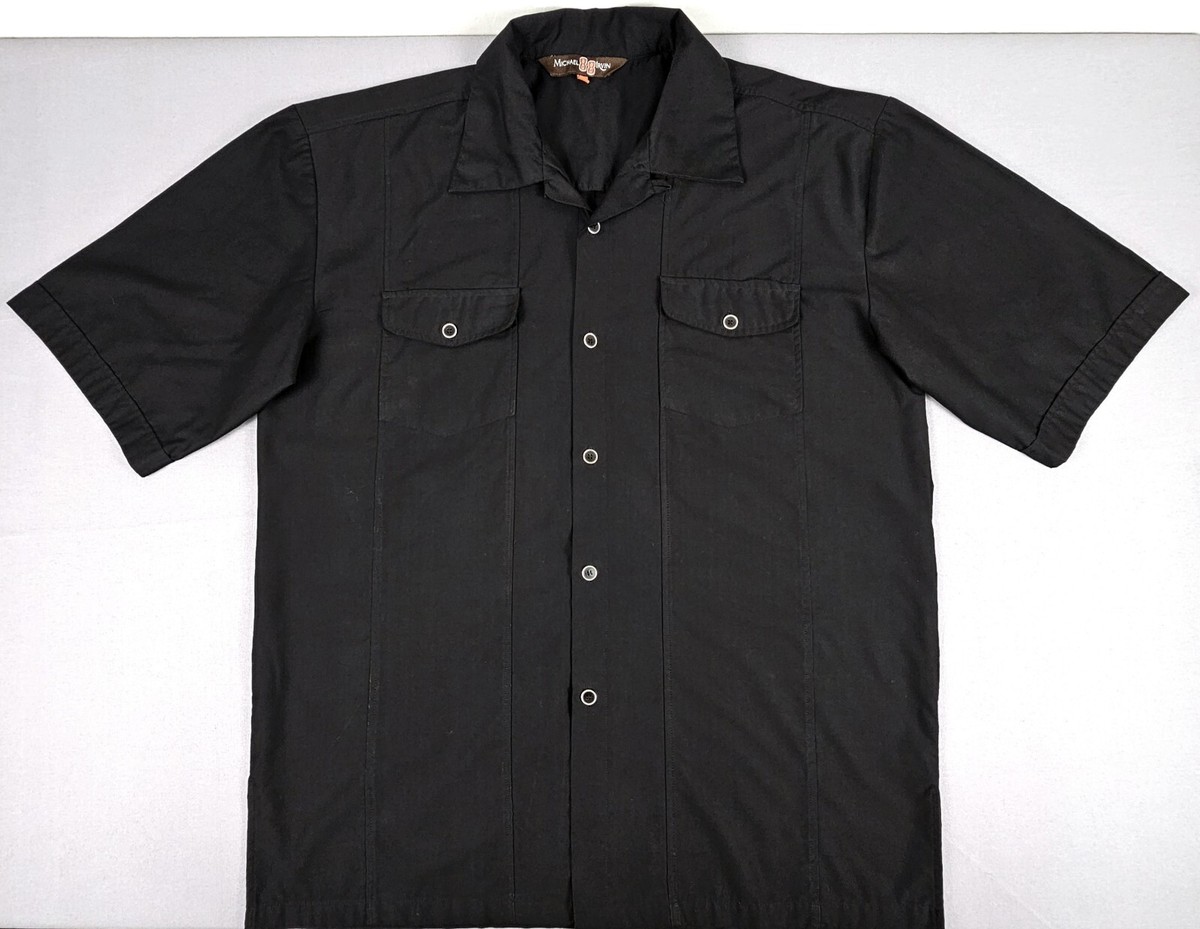 Michael Irvin 88 Shirt Mens XXL 2XL Black Wool Rayon S/S Club Great Deal