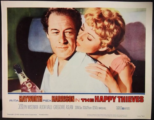 8 LOBBY CARD SET 1962 THE HAPPY THIEVES RITA HAYWORTH * REX HARRISON ...