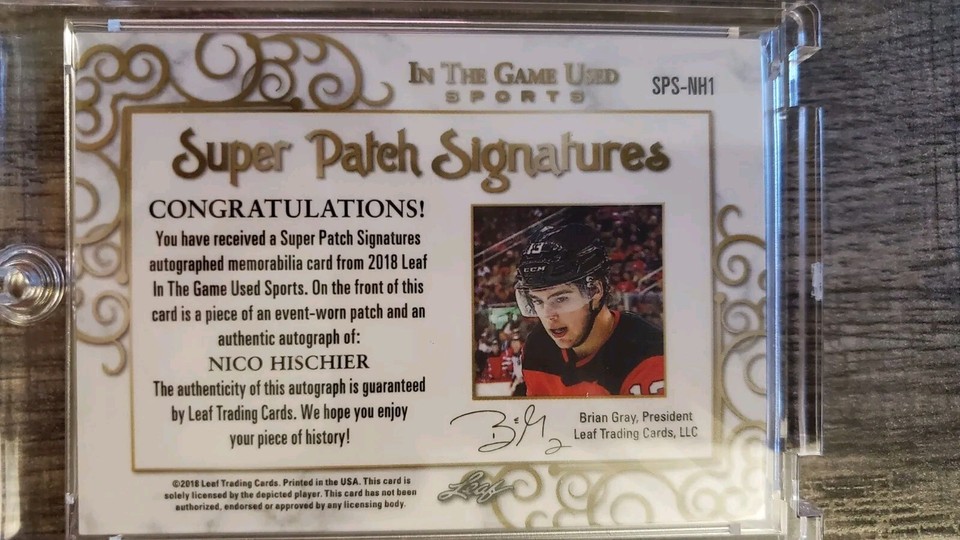 2018-19 ITG Super Patch Signatures Nico Hischier #2/2!🔥 Nice 3 Color ...