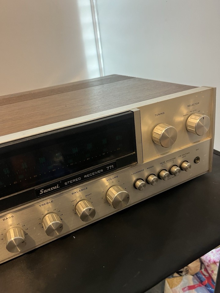 Vintage SANSUI STEREO RECEIVER MODEL 771 Powers UNTESTED | eBay