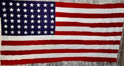 Vtg Pre 1959 48 Star Valley Forge American Flag- 5ft x 9.5ft - Cotton ...