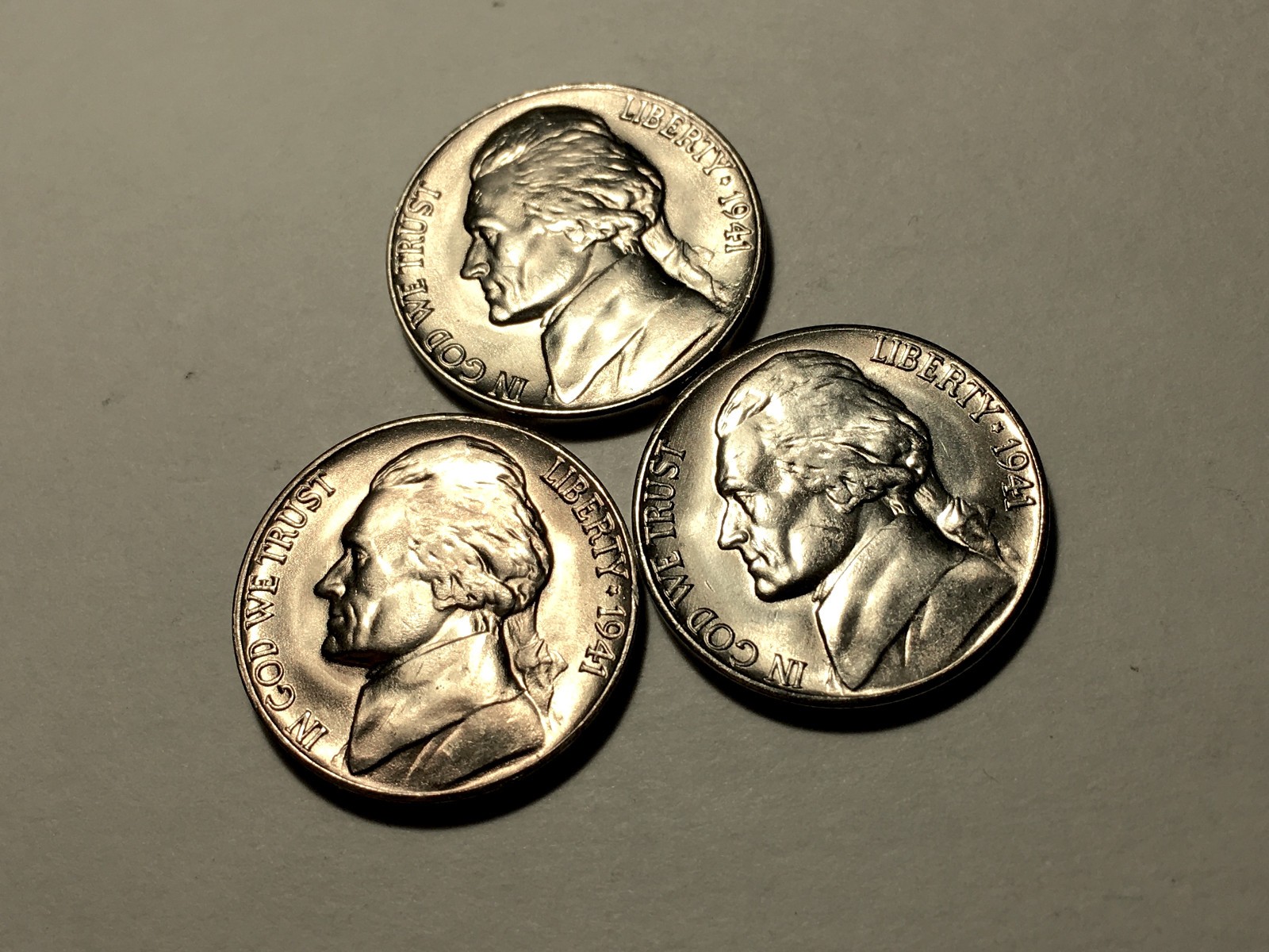 1941 P-D-S Jefferson Nickels Gem BU+ SUPERB!!! Nice Set of 3 ...