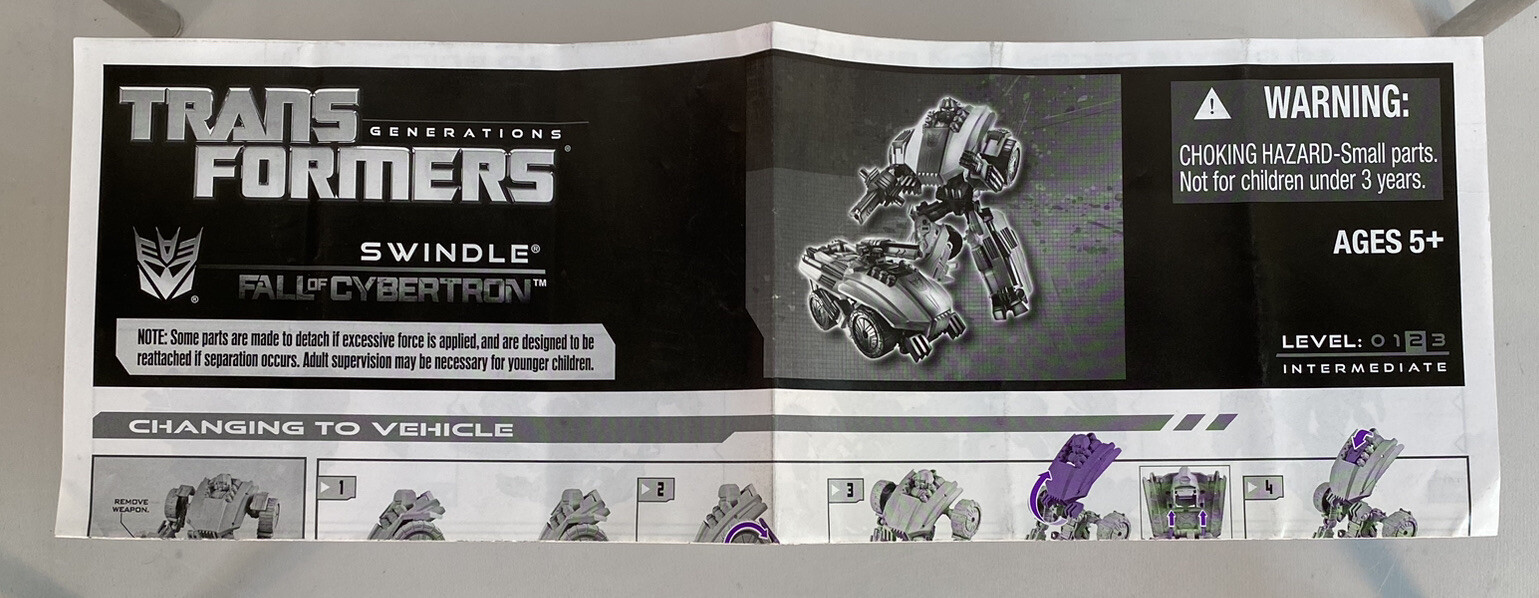 Transformers Generations Fall Cybertron Swindle Bruticus Instructions ...
