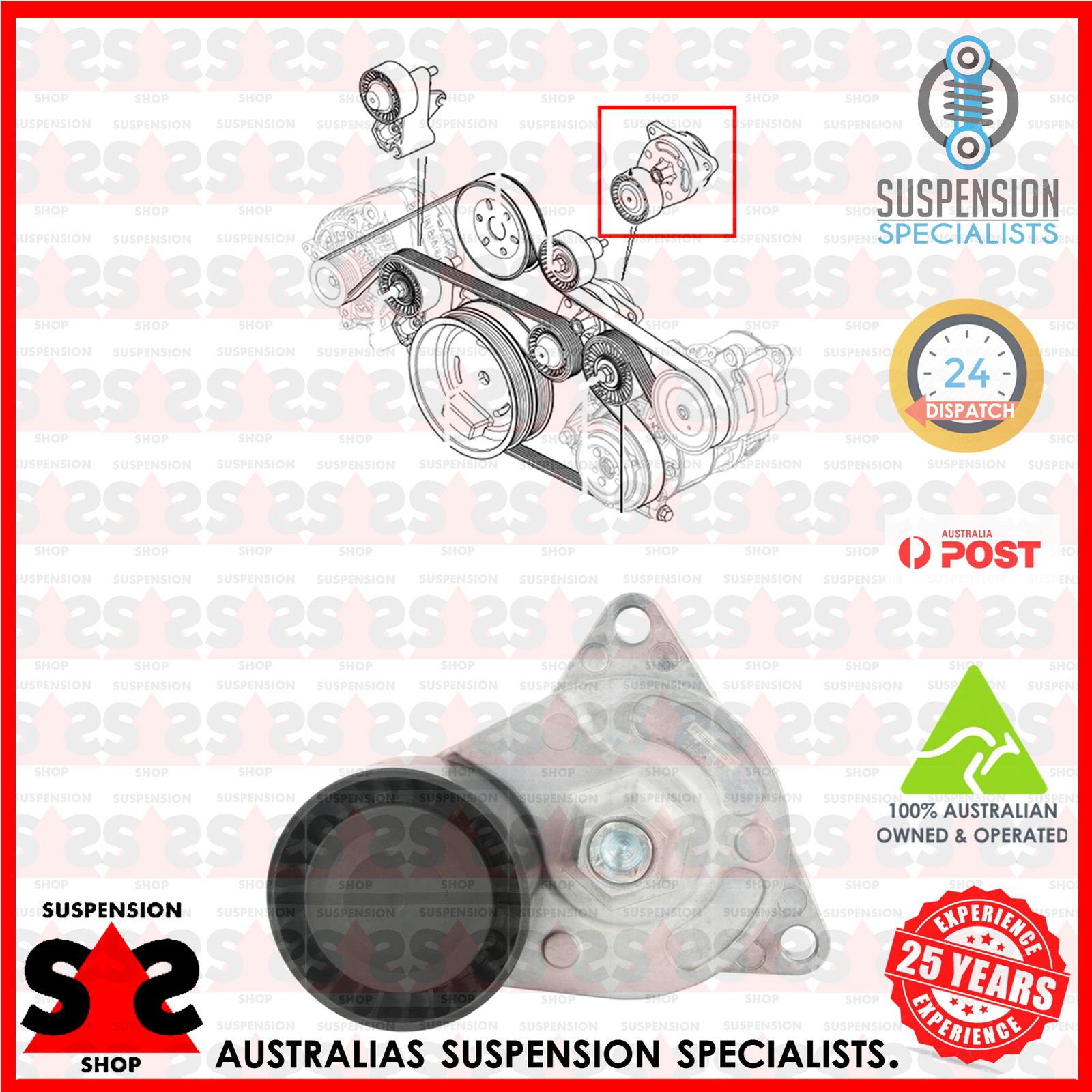 Belt Tensioner, V-Ribbed Belt Suit LAND ROVER Range Rover Iv (L405) 4.4 ...