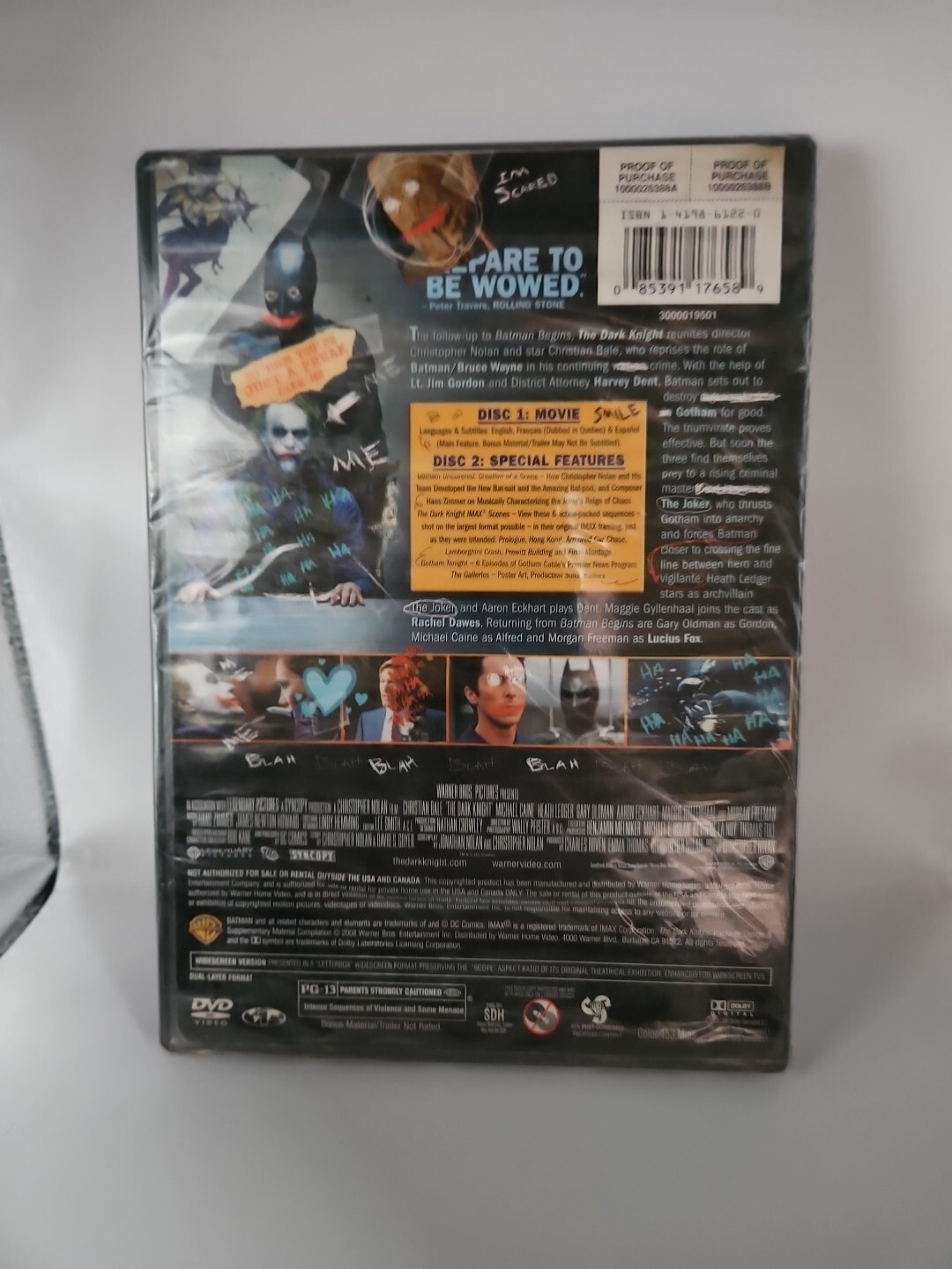 BRAND NEW SEALED TWO DISC DVD SPECIAL EDITION THE DARK KNIGHT CHRISTIAN ...