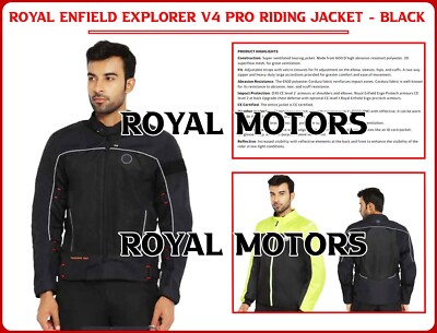 ROYAL ENFIELD "EXPLORER V4 PRO RIDING JACKET" BLACK | eBay