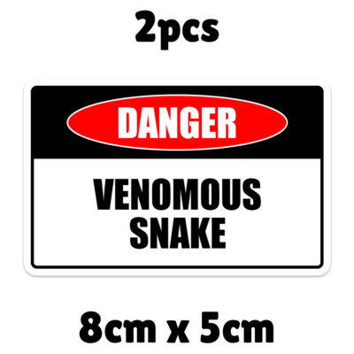 2 x Venomous Snake Danger Warning Safety Sticker Vinyl Decal Sign | eBay