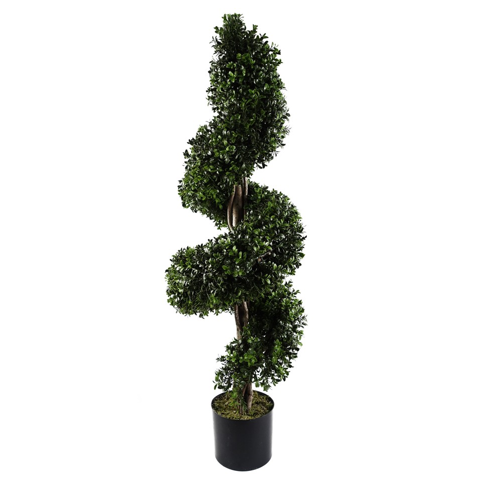 Realistic LARGE Artificial Topiary Ball Plants, Cone Bay Boxwood Spiral ...