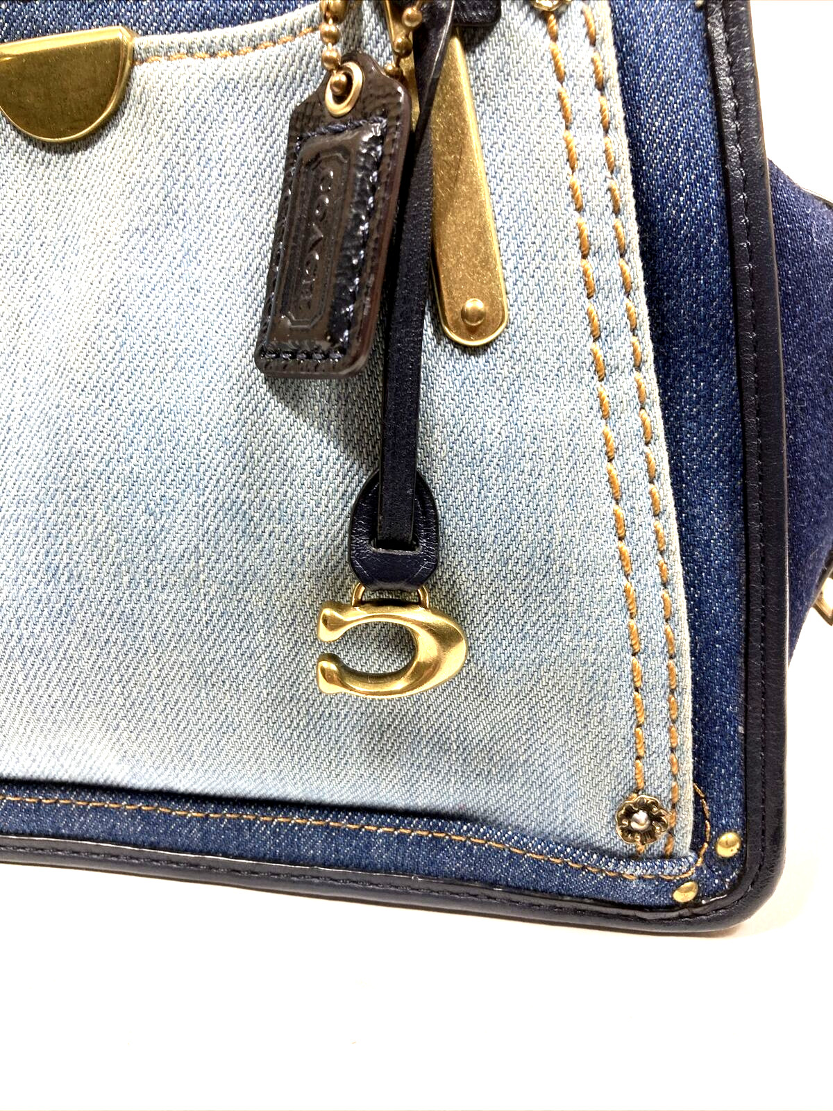 Coach Dreamer 21 Denim Mini Satchel /Crossbody Purse … - Gem