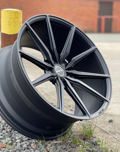 20" Inovit Frixion 5 Wheels & Tyres 5x120 WIDE REAR Blk for VW ...