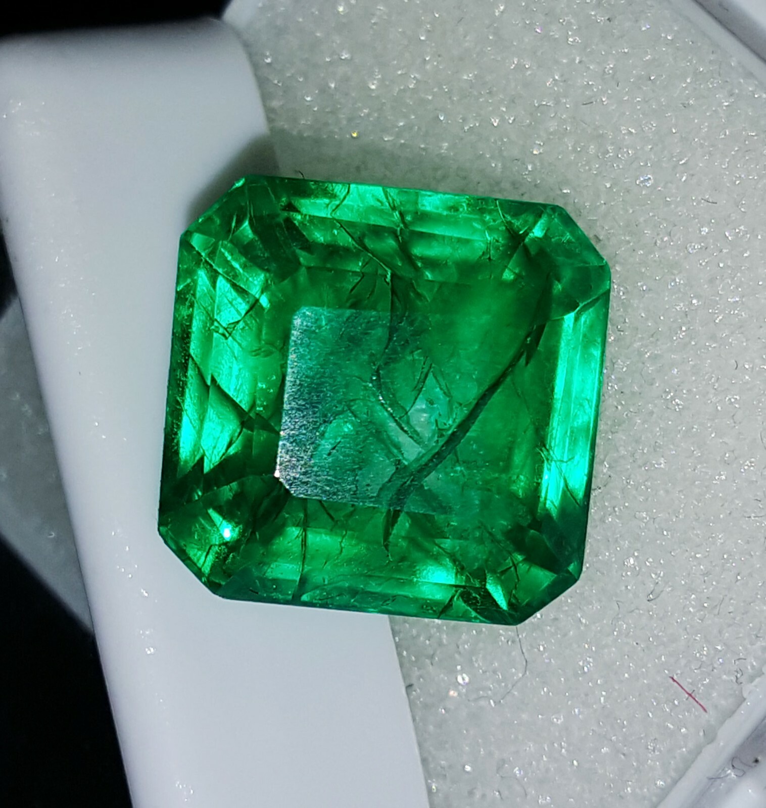 Loose Gemstone 6.67 Ct Natural Green Emerald Certified Colombian ...