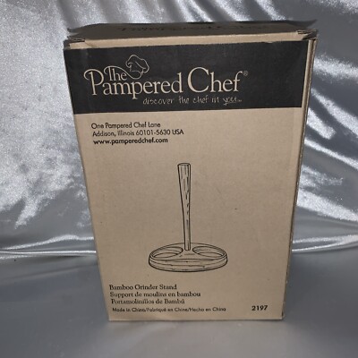 Pampered Chef Bamboo Grinder Stand #2197 New NIB Discontinued Item | eBay