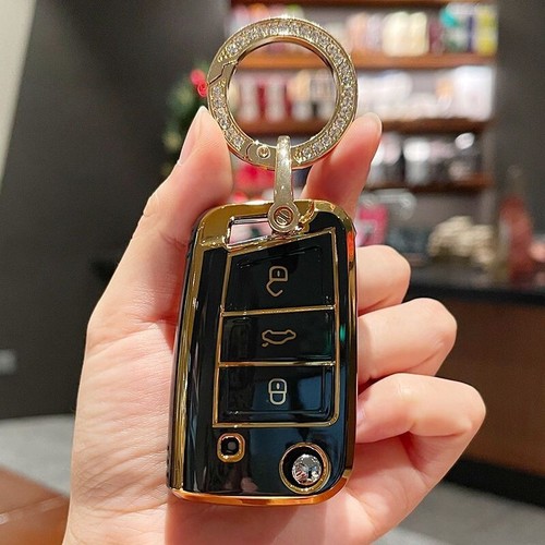 TPU Car Remote Flip Key Fob Cover Case For VW Golf MK7 Tiguan For Skoda ...