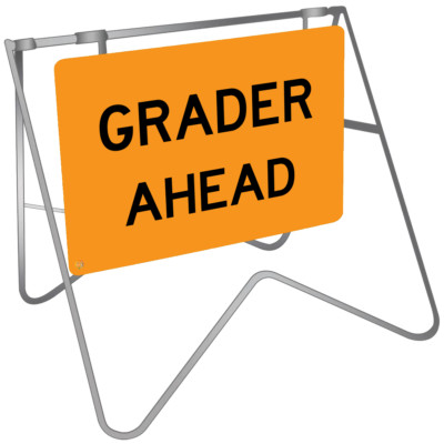 Grader Ahead Sign - Aluminum Metal Swing Stand Sign (SSS111) | eBay ...