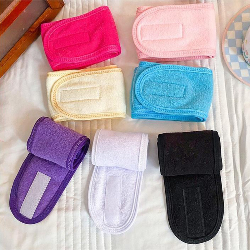 Solid Color Foldable Wide Headbands Adjustable Wash Face Yoga Makeup ...