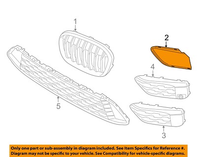 BMW OEM 16-19 X1 Front Bumper Grille Grille Components-Cover ...