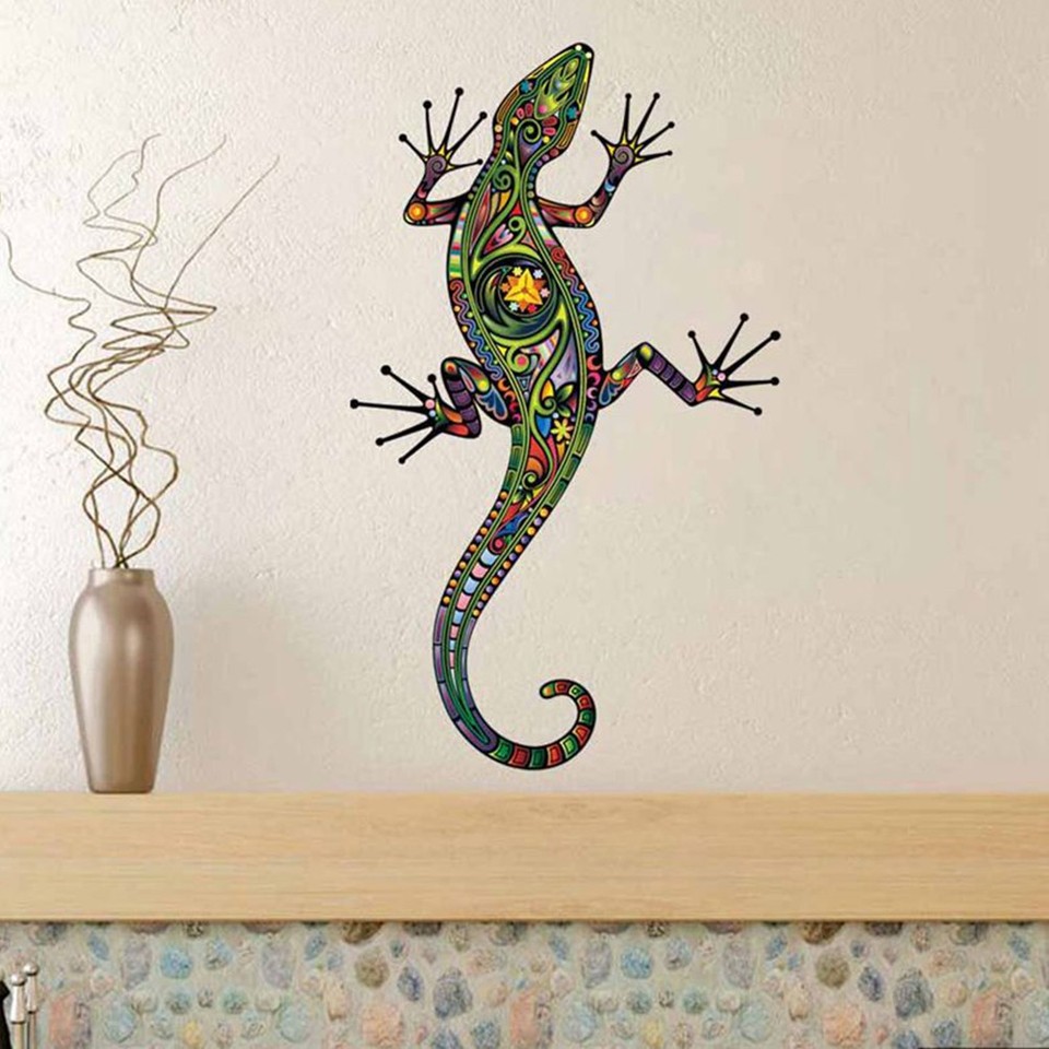 1PC Colorful Lizard Wallpaper Self-Adhesive Reptile Wall Decals Creative Wall | eBay UK