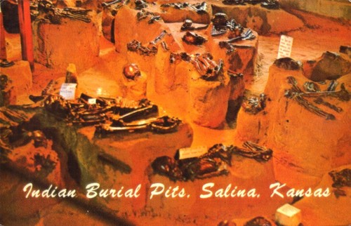 Vintage Postcard Native American Burial Pits Salina KS Archaeological ...