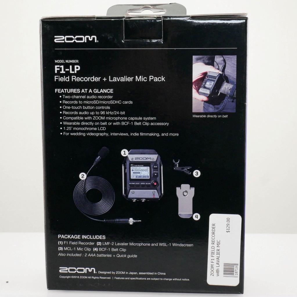 Zoom F1-LP Field Recorder and Lavalier Microphone for sale online | eBay