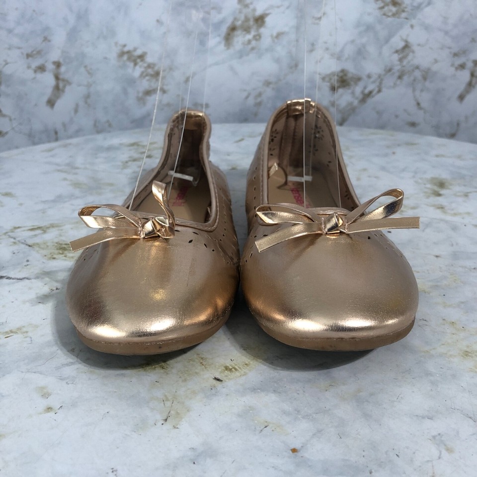Kensie Youth Girls Size 1M Shoes Pink Floral Metallic Comfort Bow ...