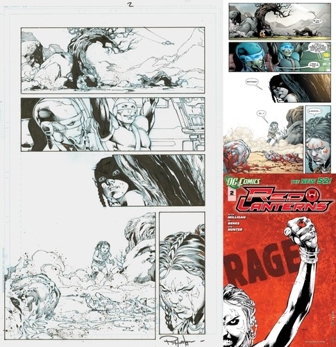 Signed Red Lanterns #2 Art Page Ed Benes Bluelines Over Original Rob ...