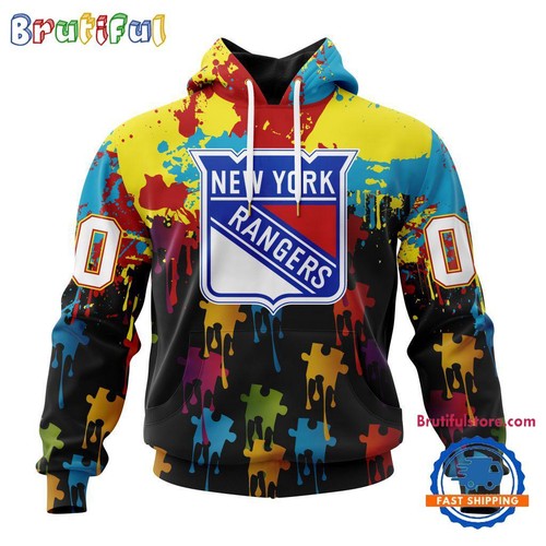 NHL New York Rangers Special Autism Awareness Custom Hoodie, Sweatshirt ...
