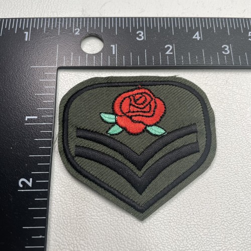 Army Rank THEMED Fun Red Rose Patch S24F | eBay
