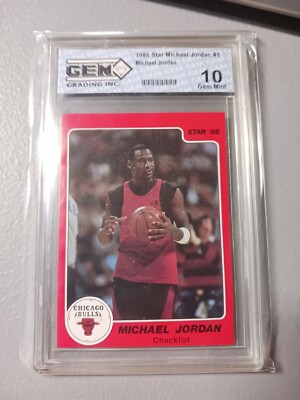 1986 Star Michael Jordan #1 Michael Jordan Rookie Card GEM MINT GRADING ...