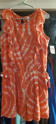 Justice Romper Girls One Piece Shorts Size 20 Tye Dye Elastic Waist ...