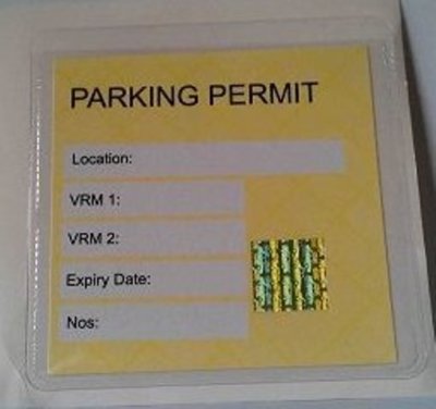 1 x Universal Clear Square Car Parking Permit Holder Wallet Pocket ...