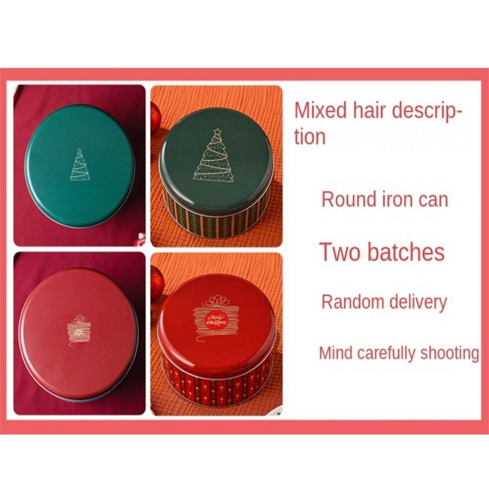 Round Candy Tin Xmas Christmas Gift Box Coin Earrings Headphones ...