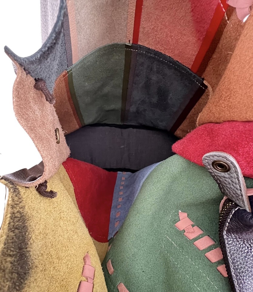 Colorblocked Patchwork Colorful Leather Shoulder Handbag | eBay