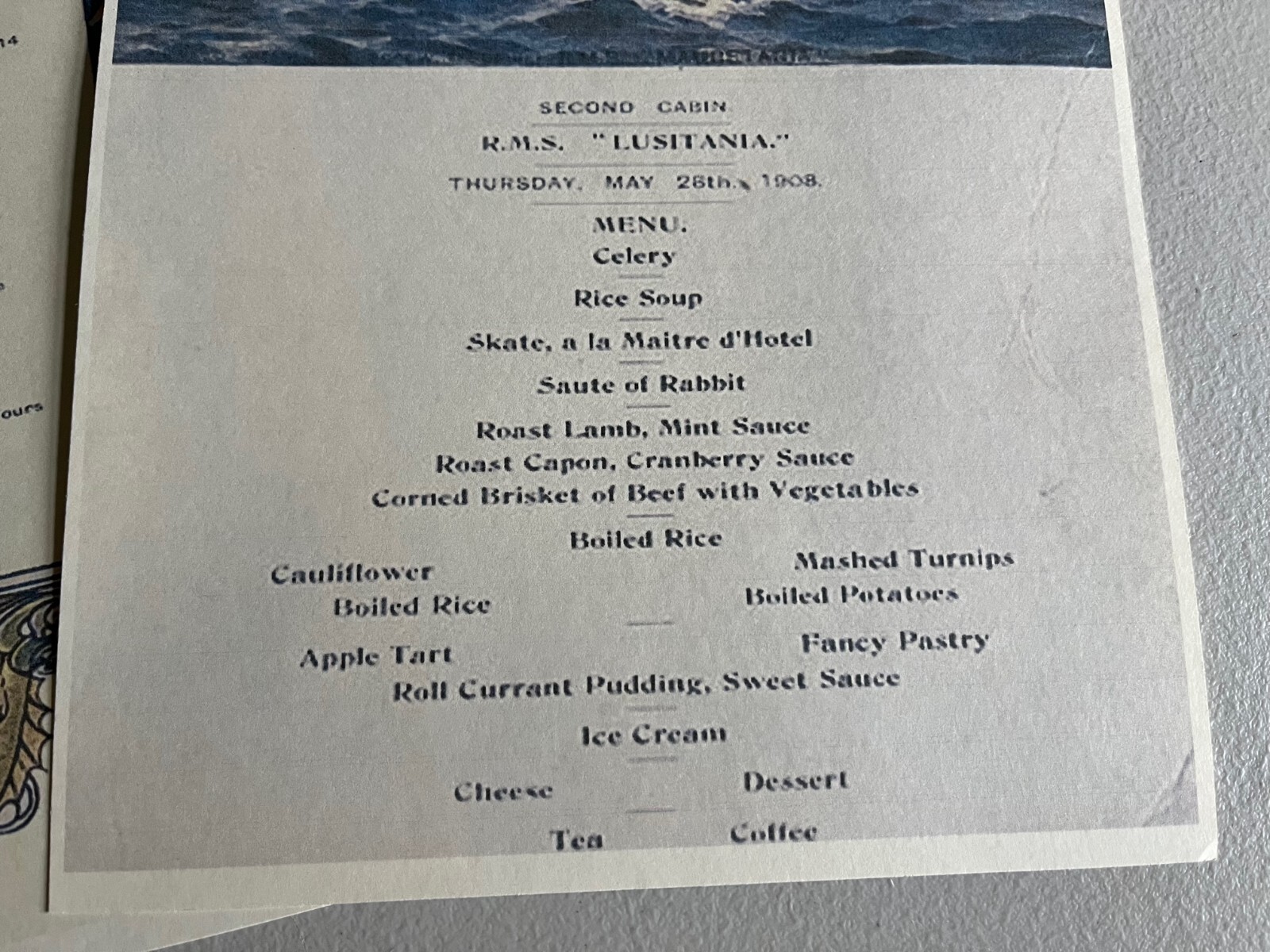 RMS LUSITANIA MENU SET, 3 BEAUTIFUL REPRINTED MENUS, YOU GET ALL 3 ...