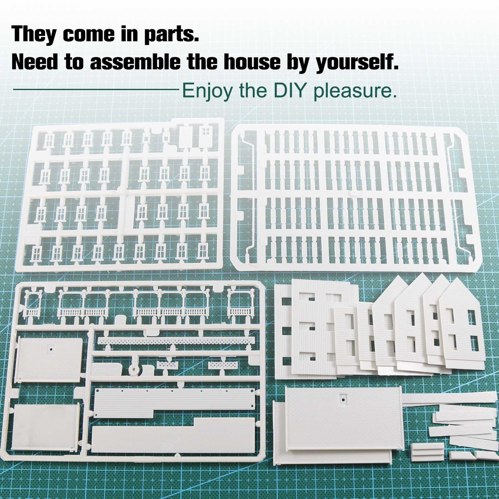 Evemodel N Scale Model Dwelling House Kit Two-story with Porch for ...