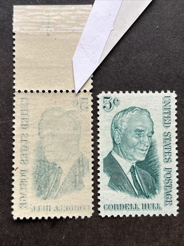 54969 US Stamp Sc #1235 5c Rare Offset Inked back Errors MNHOG Very ...