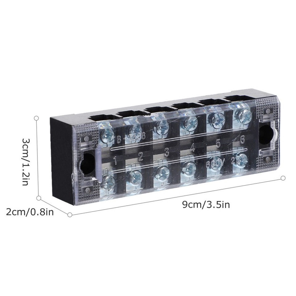 5pcs Practical Dual Row Screw Terminal Strips Insulated Terminal Blocks ...