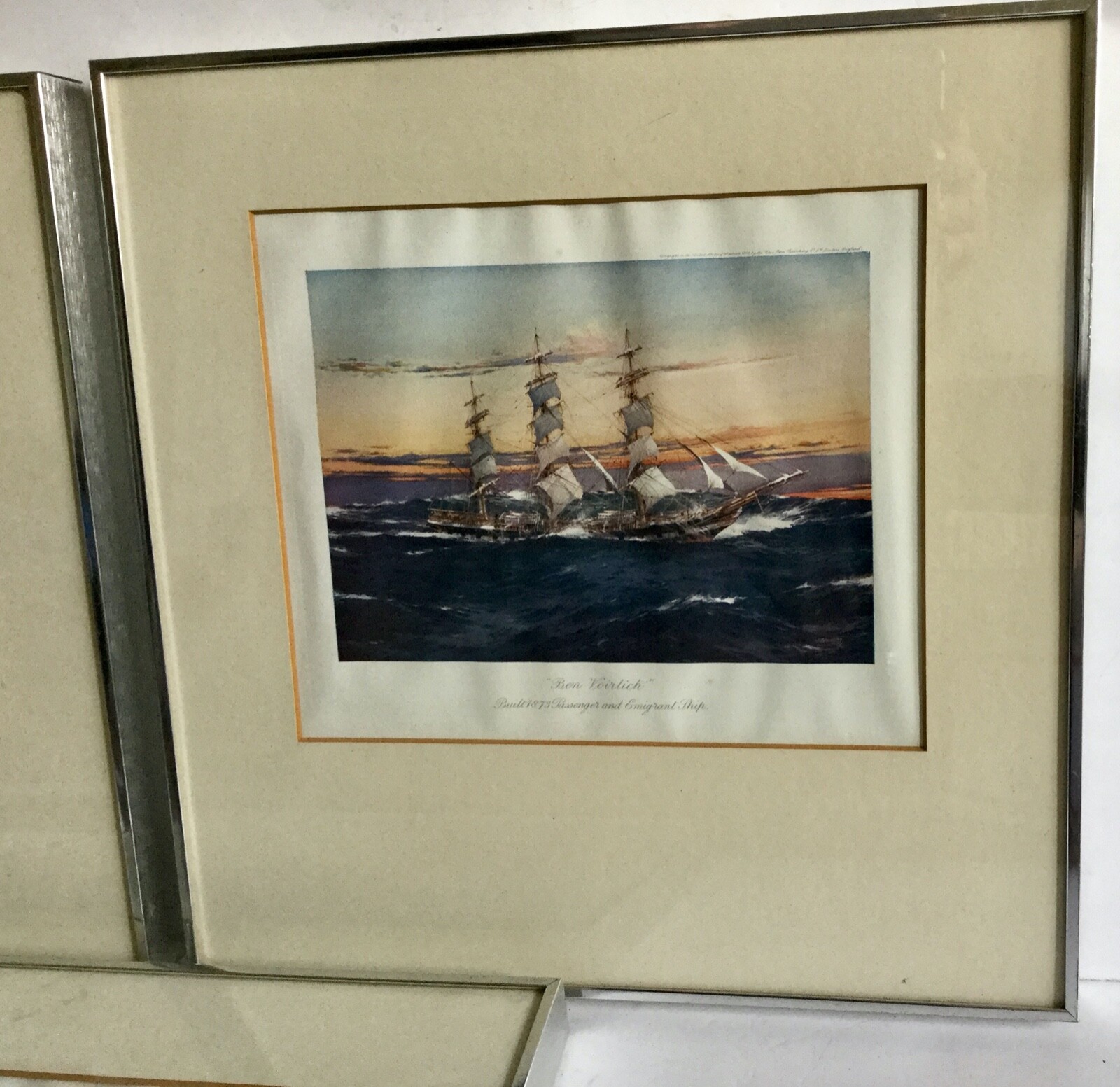 1920's 3 Early Sailing Ship Lithographs by Jack Spurling Blue Peter ...