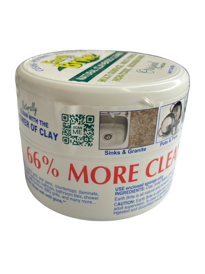 EARTH BRITE Natural Clay Based Cleaner ORIGINAL Scent JUMBO 17.5oz. NEW ...