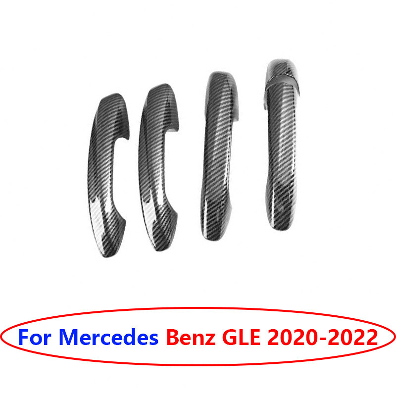 For Benz GLE 2020-24 Carbon Fiber Exterior Side Door Handle Frame Cover ...