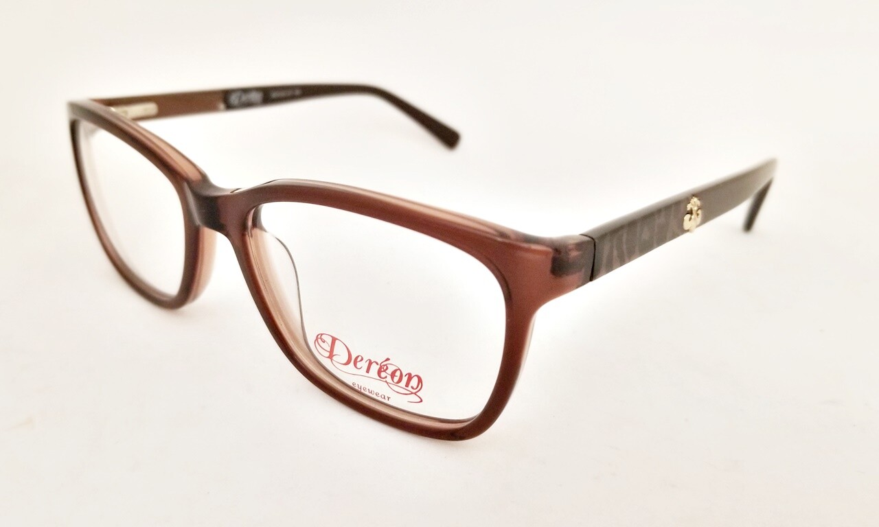 DEREON Eyewear DOC 326 eyeglasses Frame 210 Brown WOMEN 53mm Designer ...