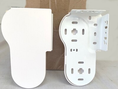 ONE PAIR 38MM SLIM WHITE DOUBLE ROLLER BLIND BRACKETS +MATCHING COVERS ...