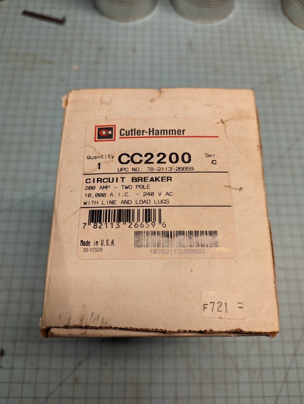 Cutler-Hammer CC2200 200A 240VAC 2 Pole Circuit Breaker - Black for ...
