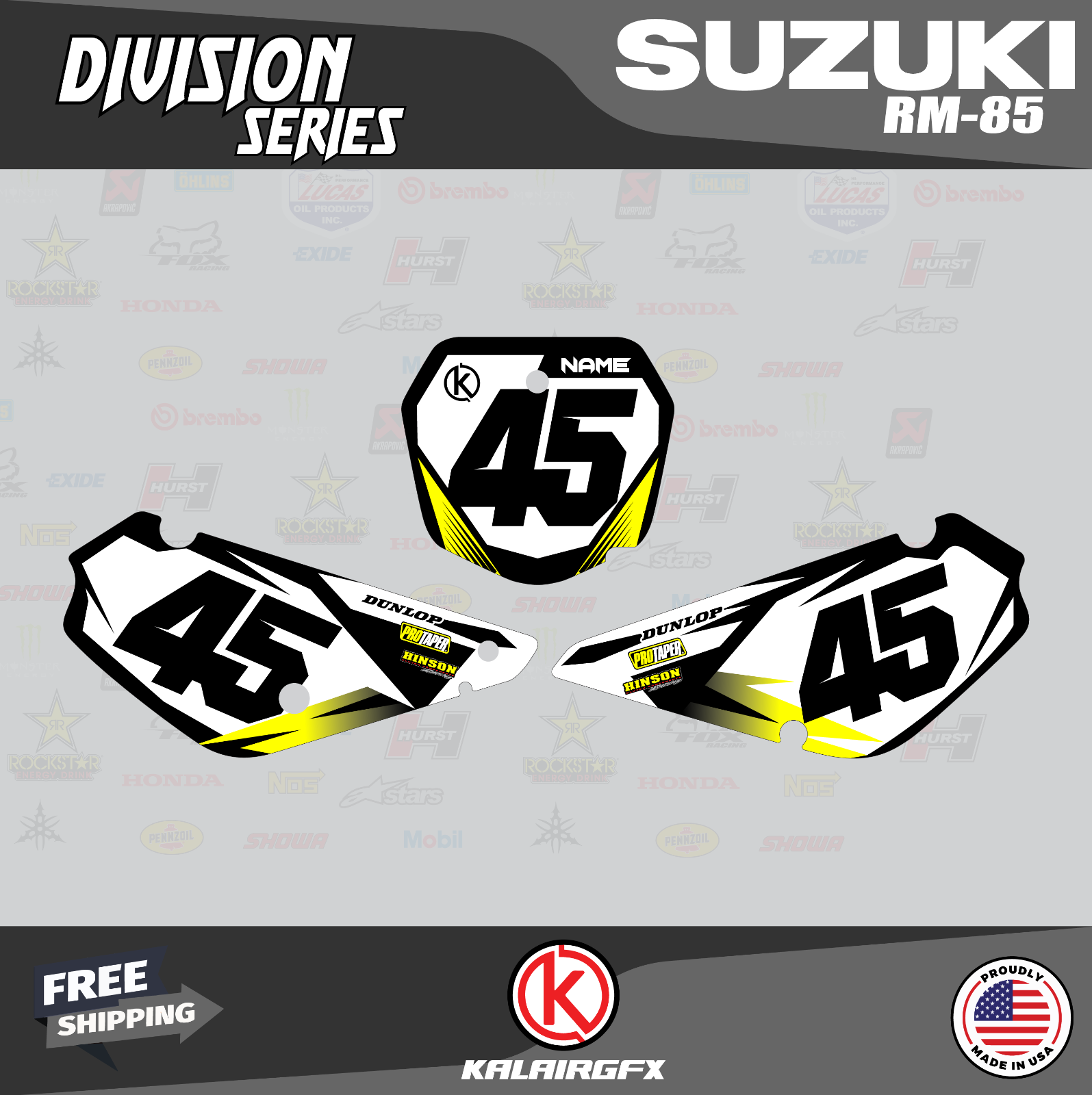 Graphics Decal Kit For Suzuki RM85 (2001-2023) RM 85 Division Series ...