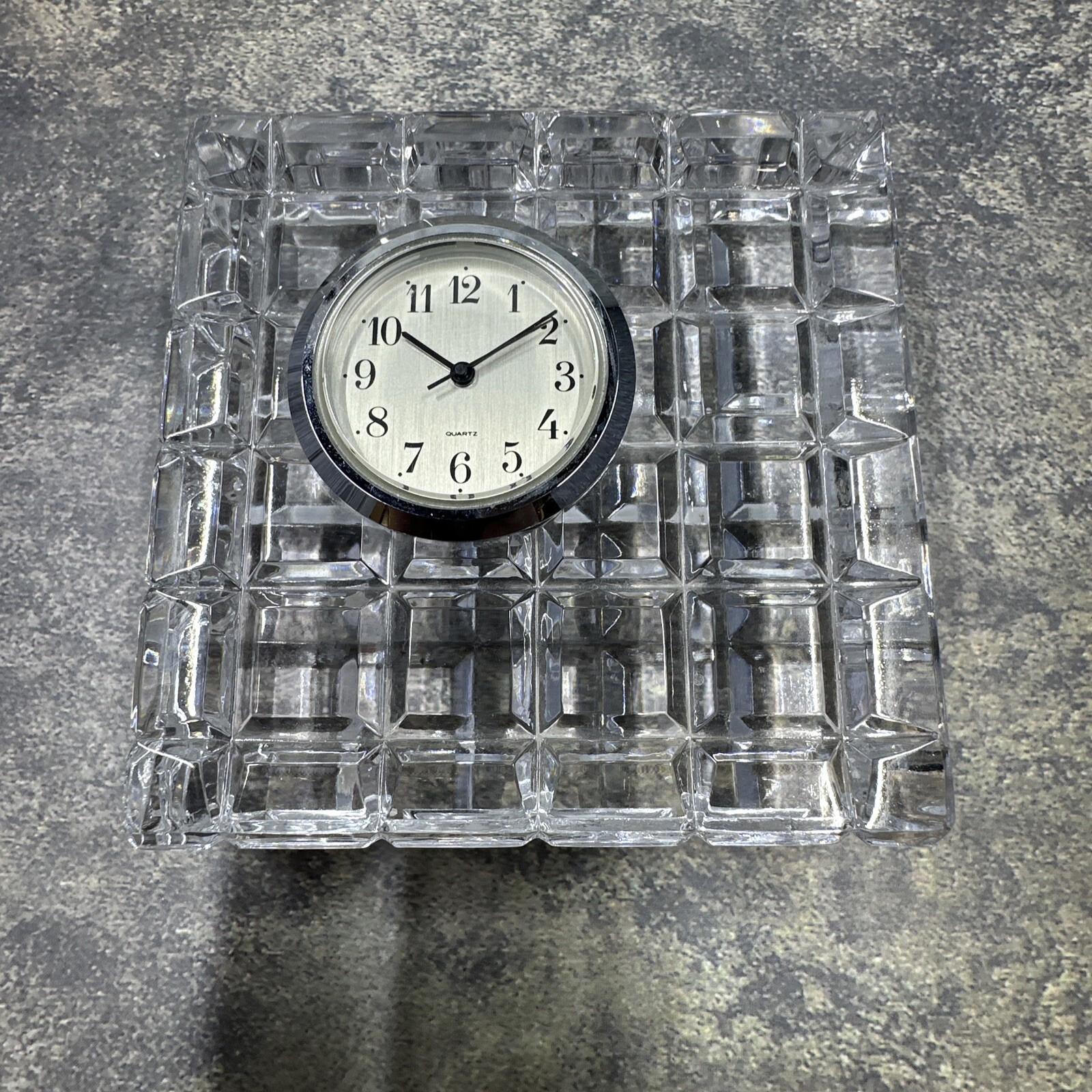 Waterford Crystal Square Bevel Edge Design Small Desk Clock Ireland | eBay