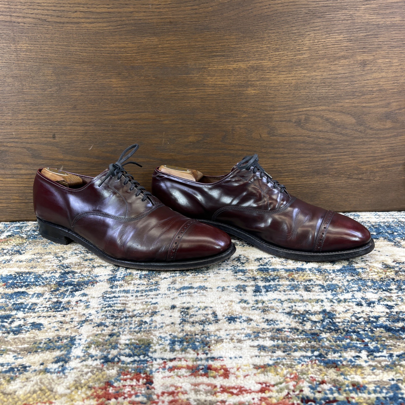 Allen Edmonds Fifth Avenue Cap Toe Oxford Mens Sz 11D Shoe Burgundy ...