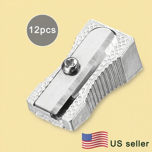 12Pcs Single Hole Pencil Sharpeners Aluminum Manual Pencil Sharpener ...